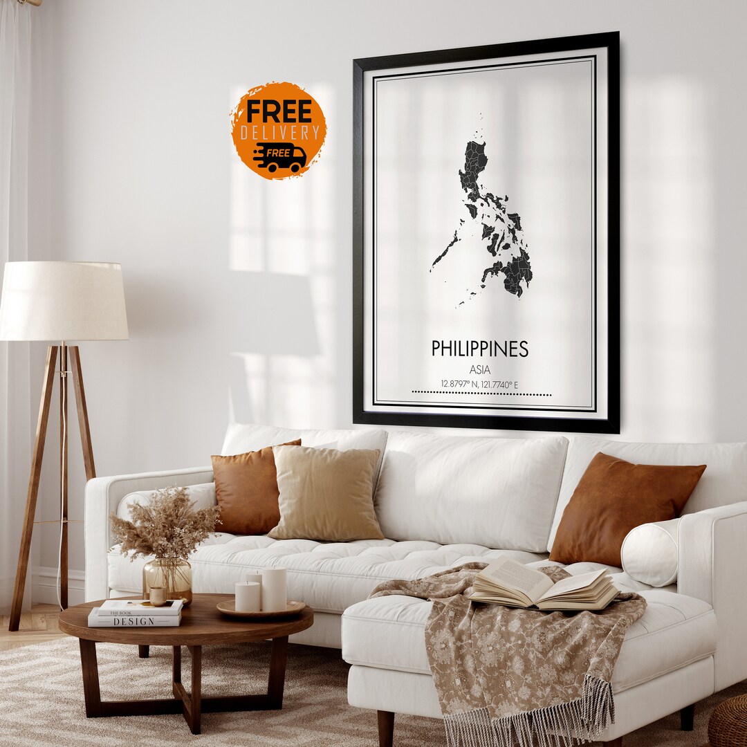 Philippines Map Print, Philippines Map, Philippines City Map Print ...