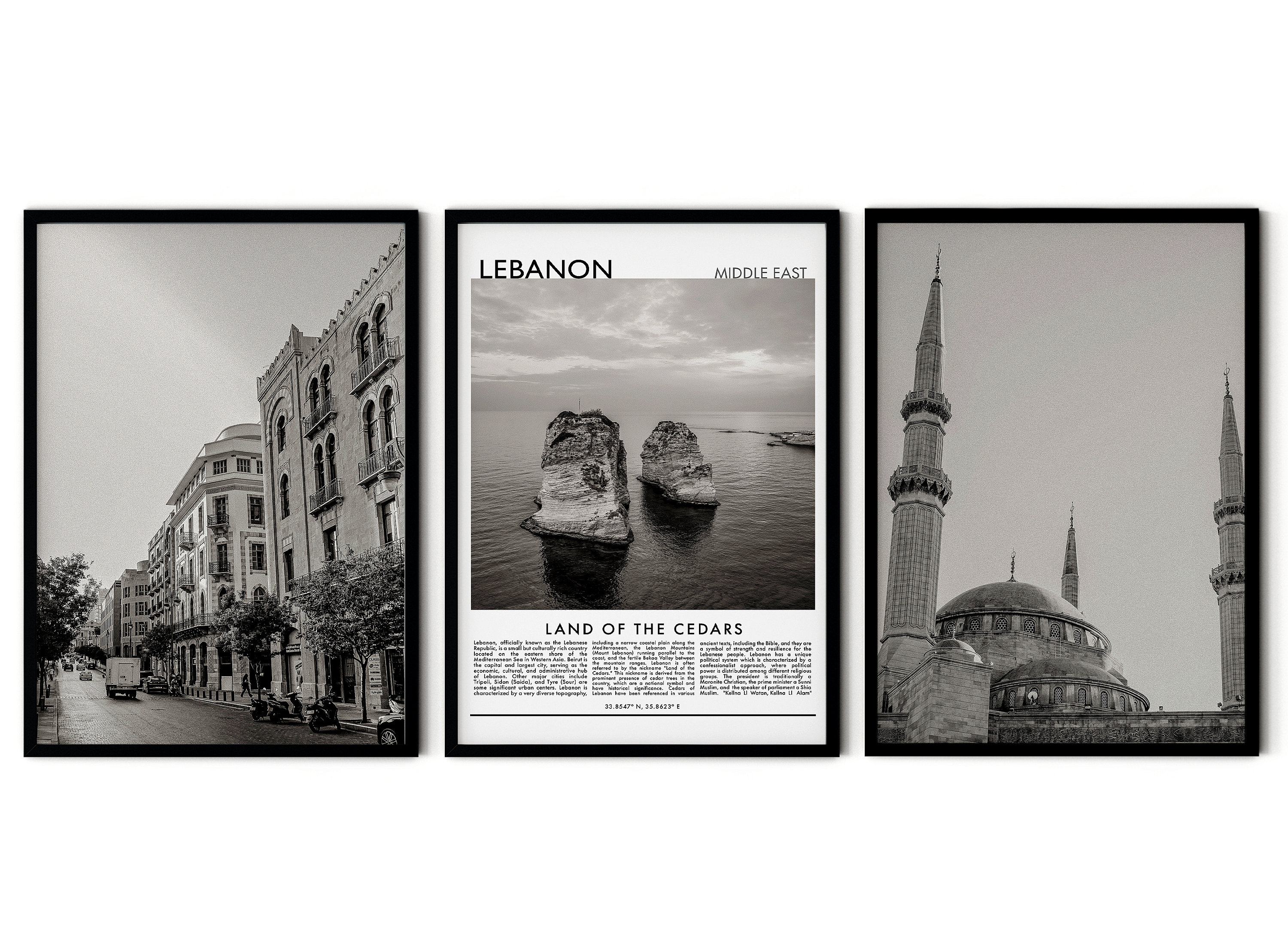 Lebanon City Art Prints, Lebanon Artwork, Lebanon Wall Art Set of 6 ...