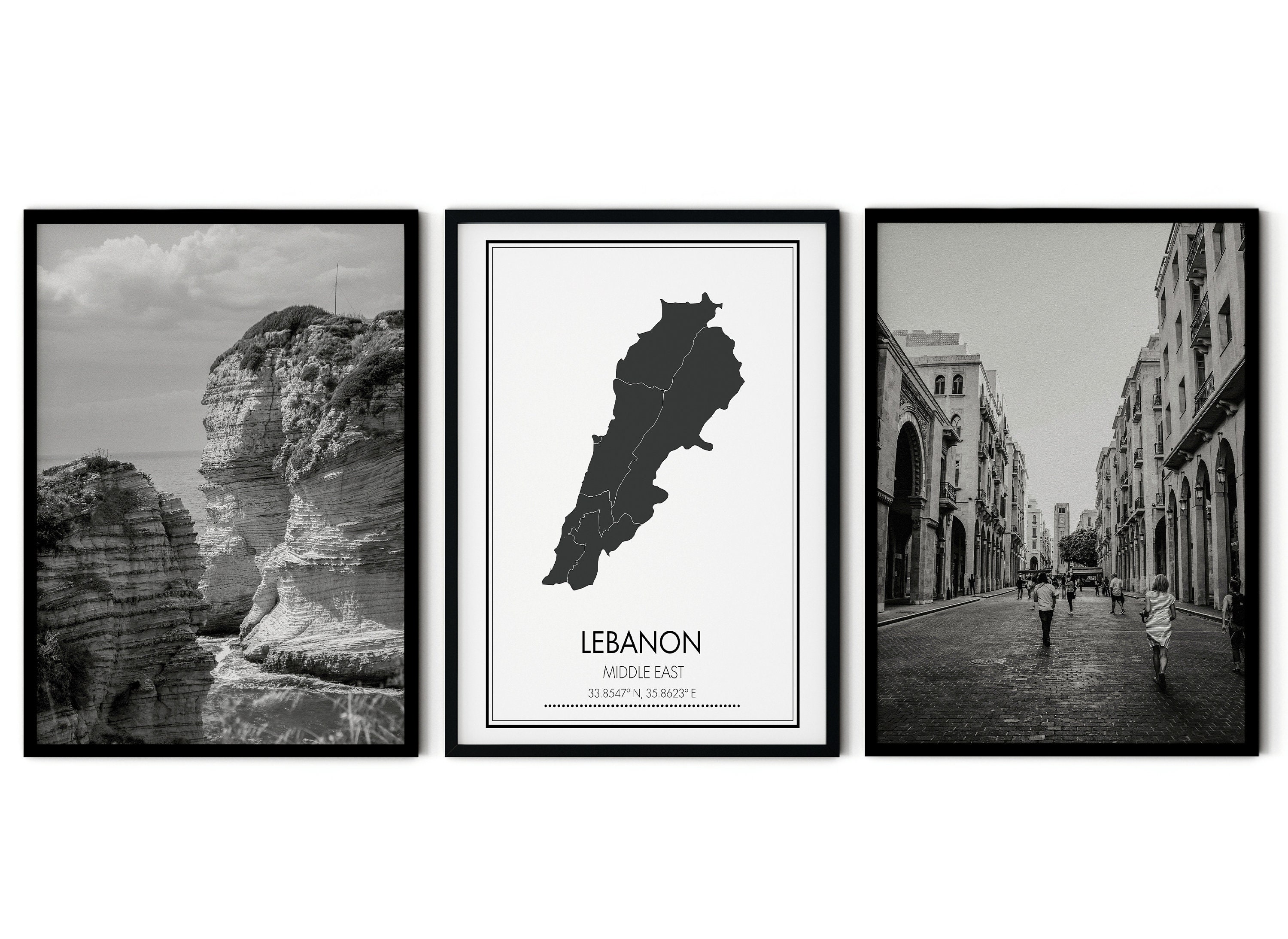 Lebanon City Art Prints, Lebanon Artwork, Lebanon Wall Art Set of 6 ...