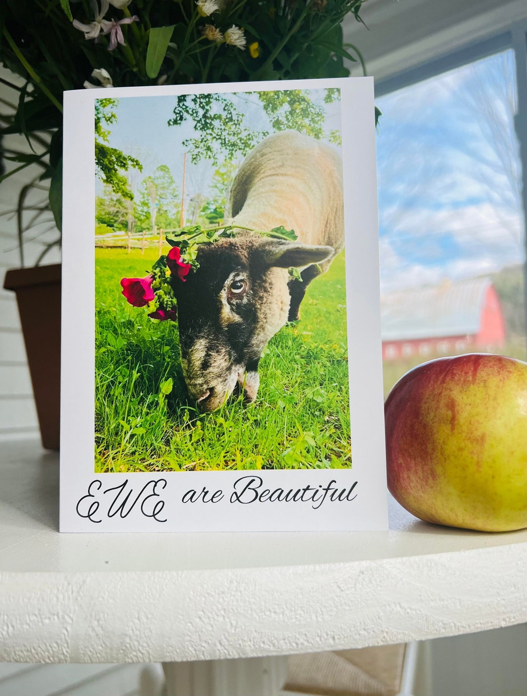 Sheep Card - EWE Cards -"ewe Are Beautiful" -love Note - Greeting Card ...