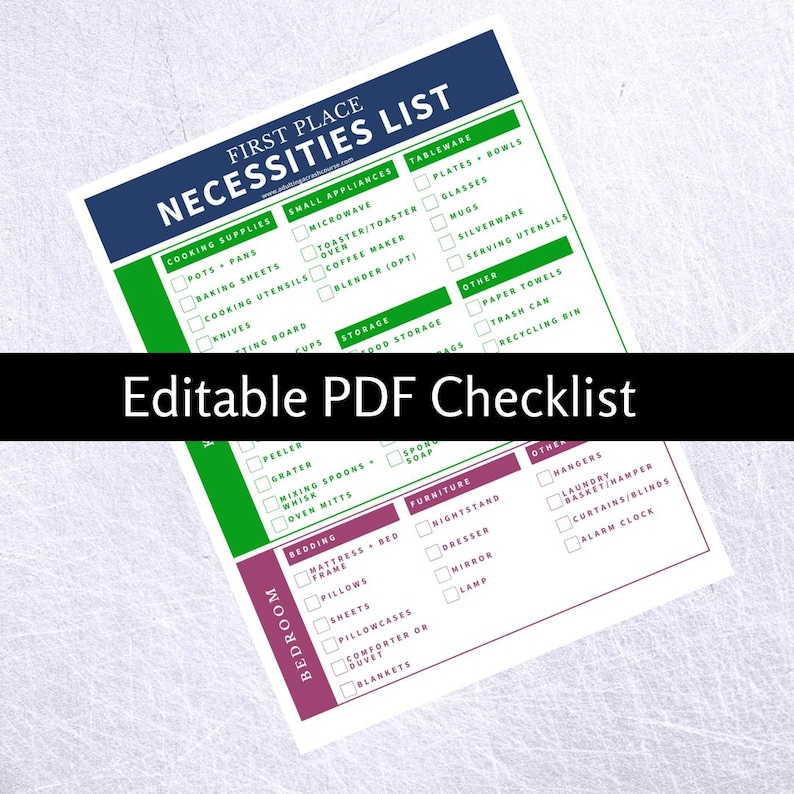 Editable First Place Checklist - Etsy