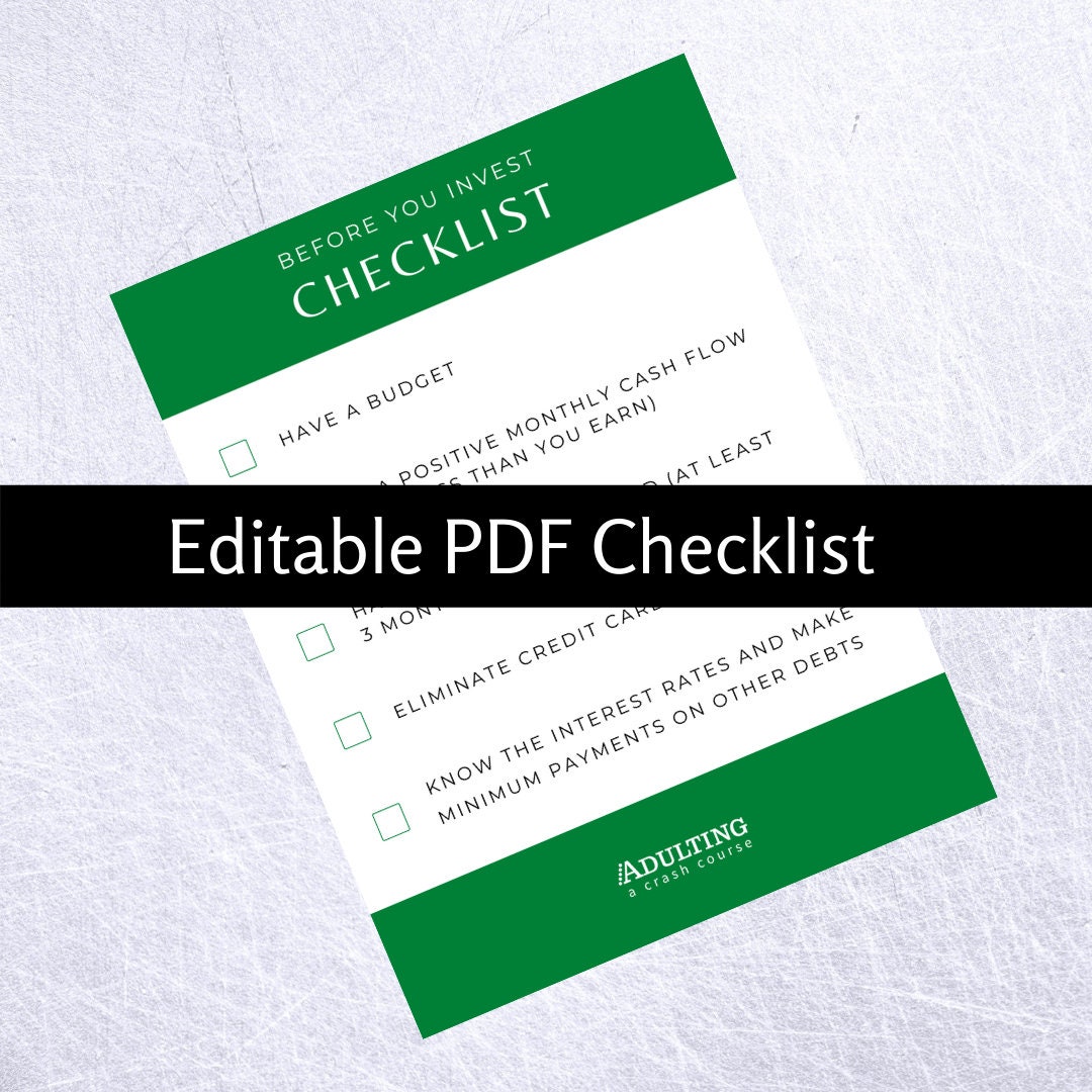 Editable Investing Checklist - Etsy
