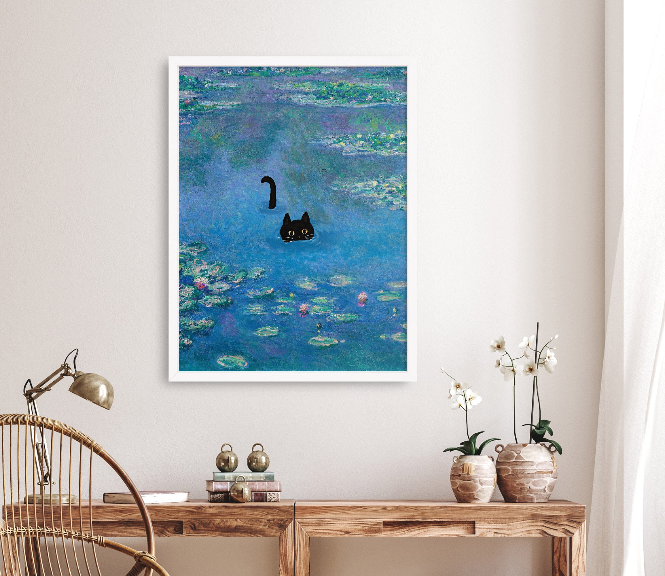 Monet Cat Cat Lovers Gift Ideas Cat Poster Funny Claude - Etsy Australia