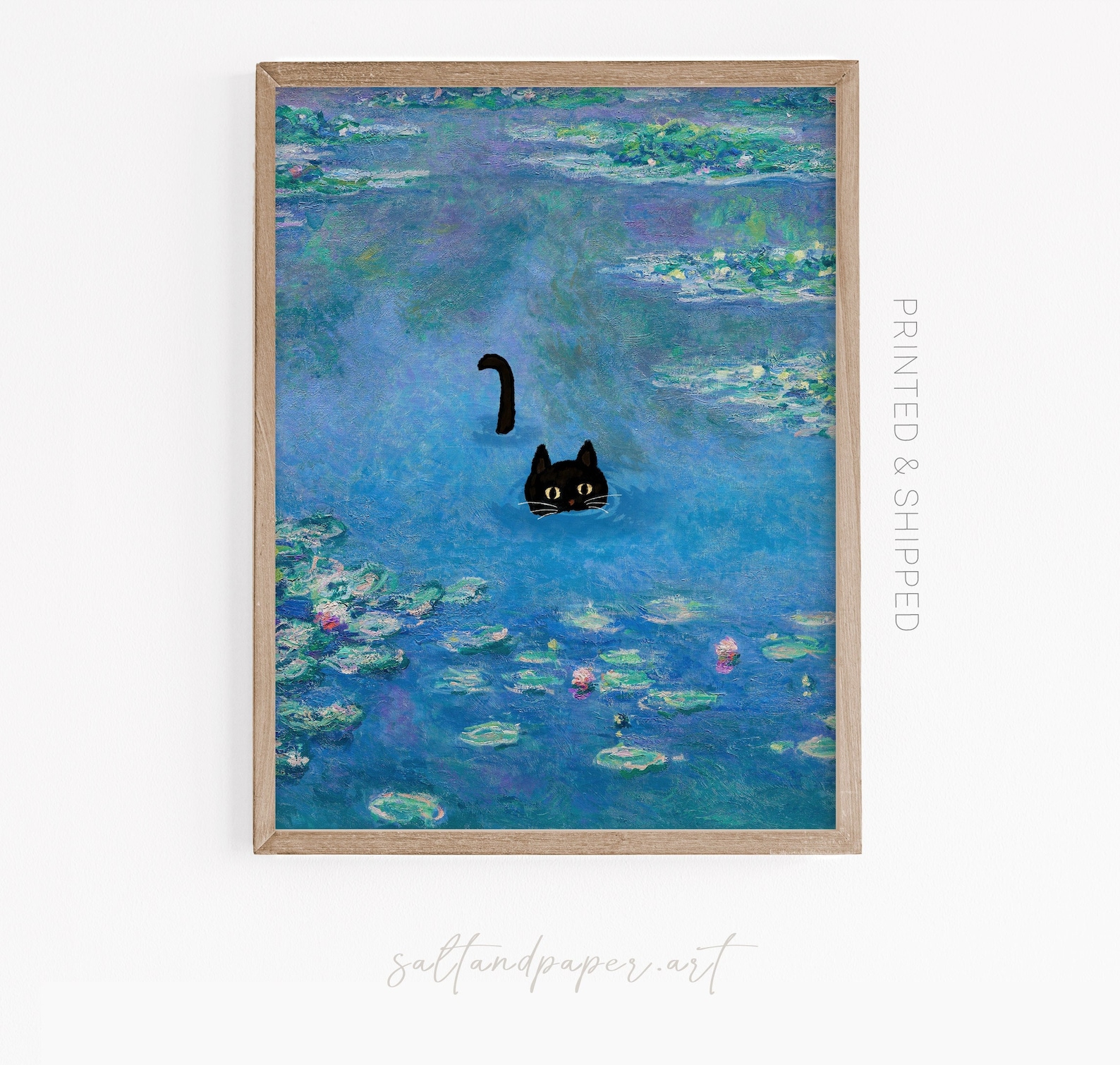 Monet Cat, Cat Lovers Gift Ideas, Cat Poster Funny, Claude Monet Print ...