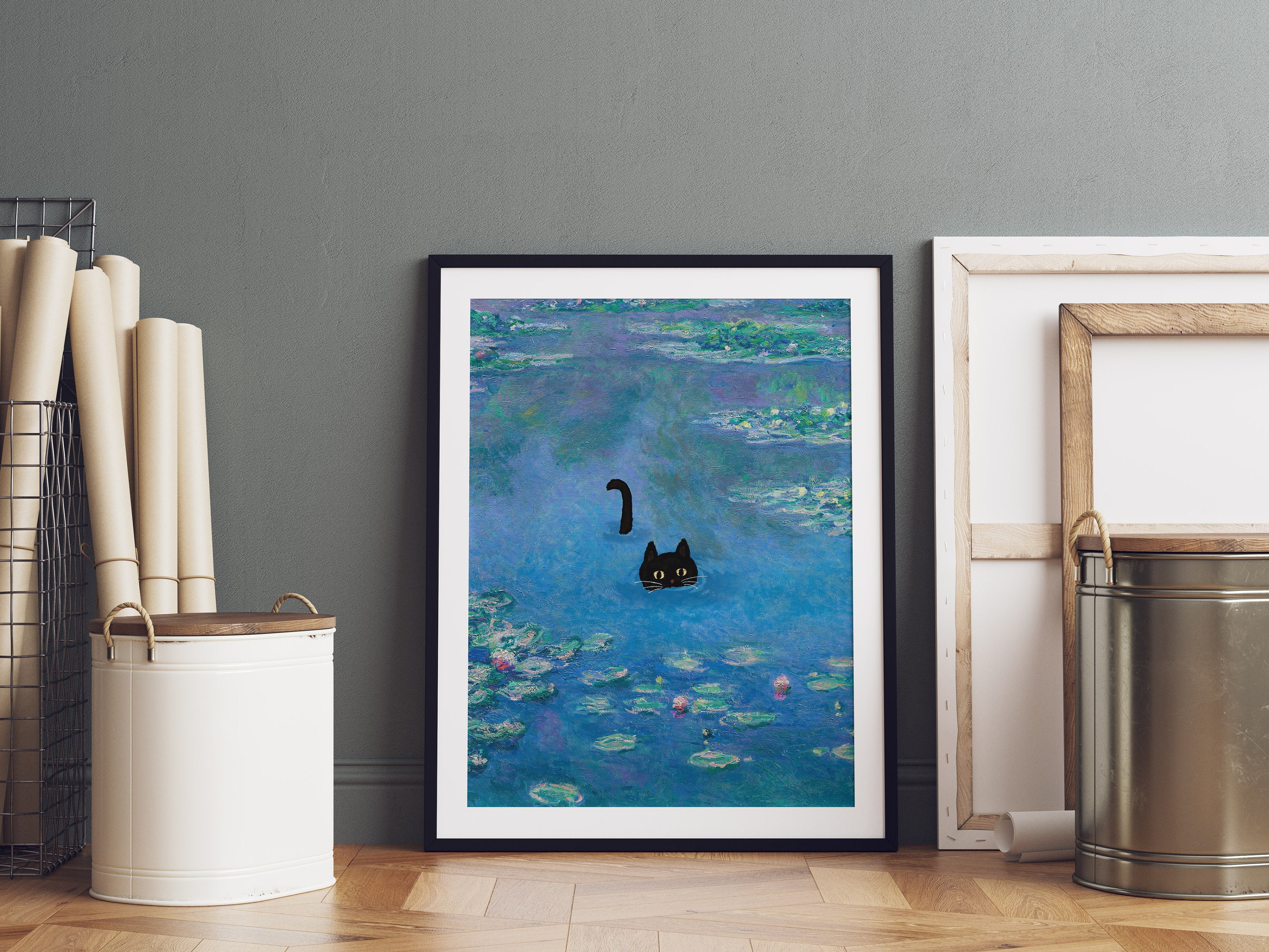 Monet Cat, Cat Lovers Gift Ideas, Cat Poster Funny, Claude Monet Print ...