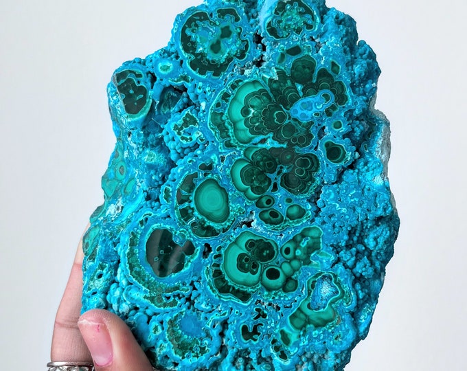 Large Malachite Chrysocolla Slab / Polished Malachite and Chrysocolla ...