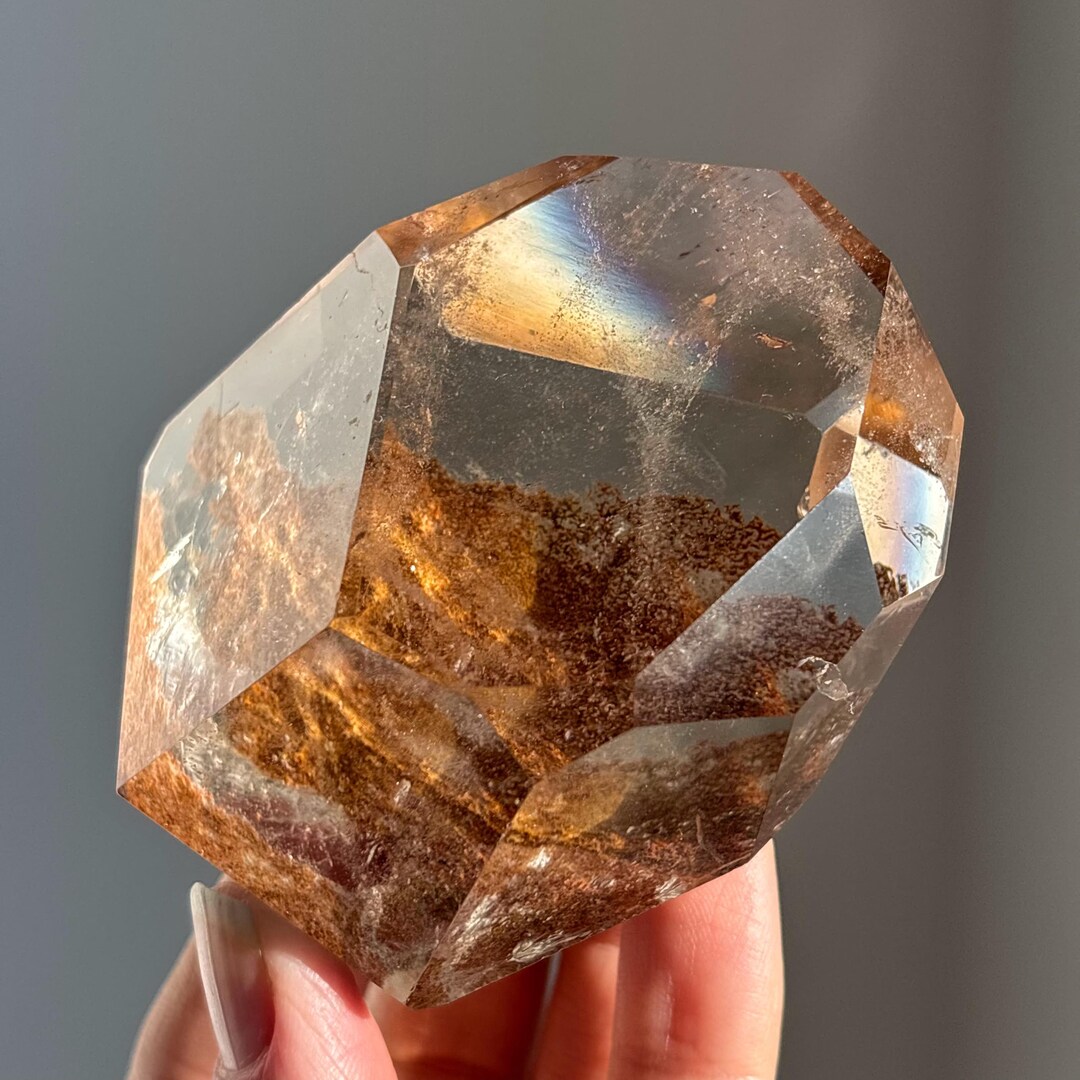 Geometric Garden Quartz Freeform Paper Weight / Scenic Lens Inclusion ...