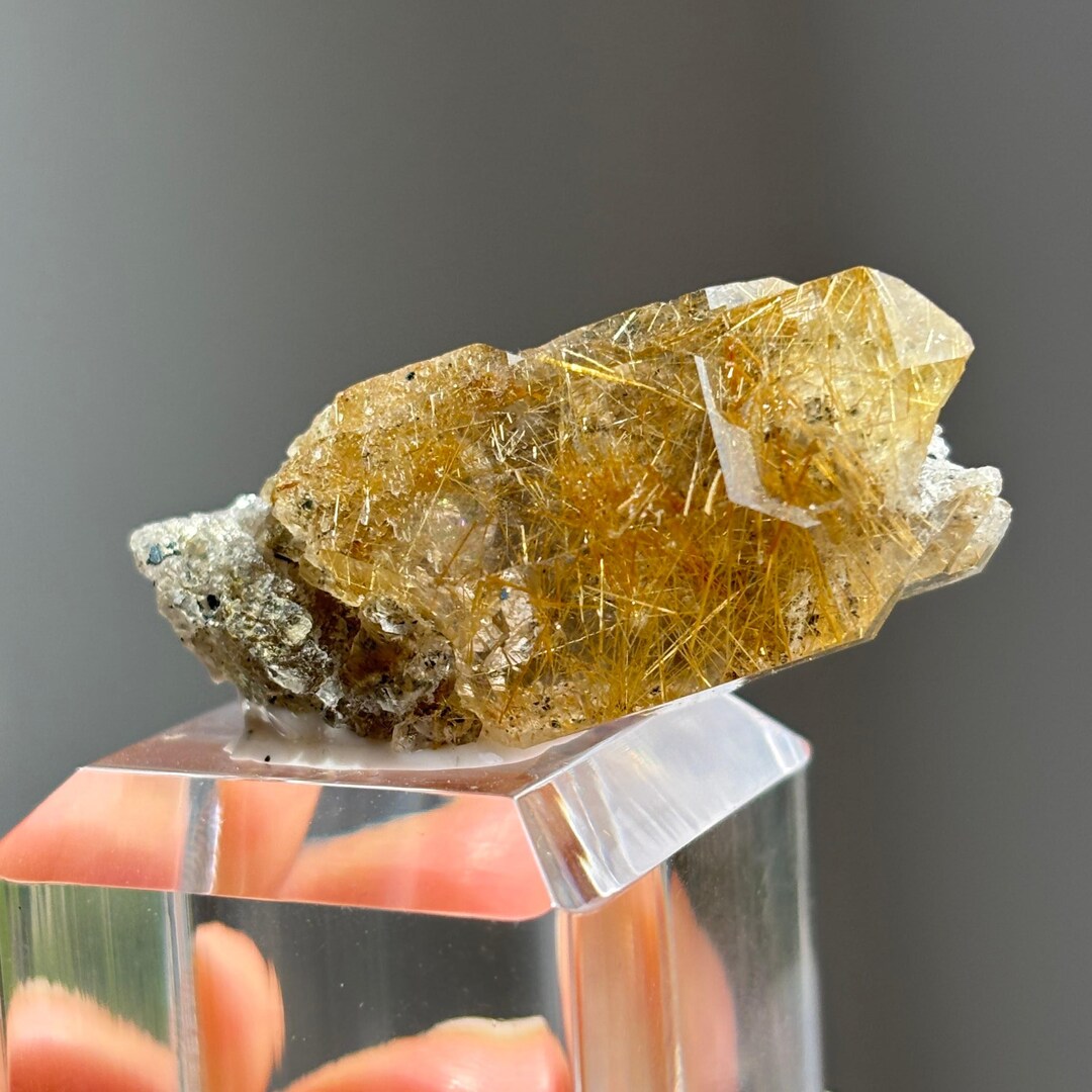 Raw Rutilated Quartz Point From Novo Horizonte Mine, Brazil / Shooting ...