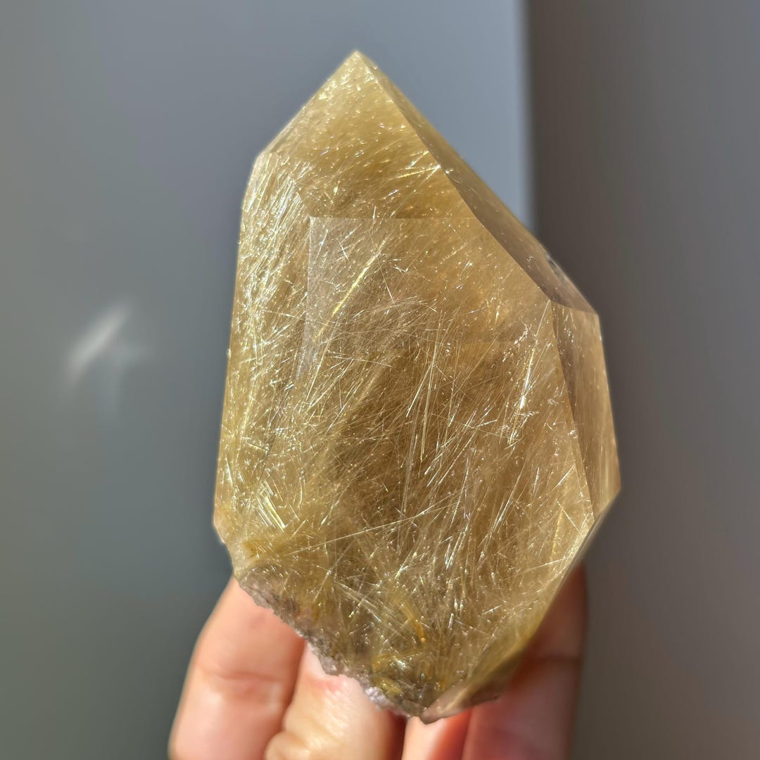 Large Gold Rutilated Quartz Point / Beautiful Natural Shooting Star ...