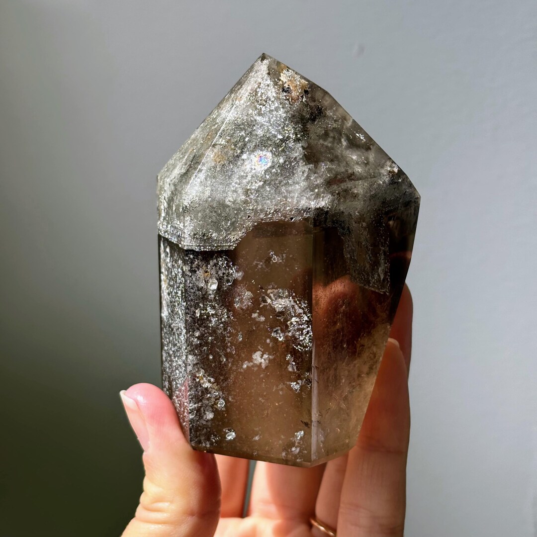 Large Smoky Garden Quartz Obelisk: Chlorite Inclusions, Brazil - Etsy