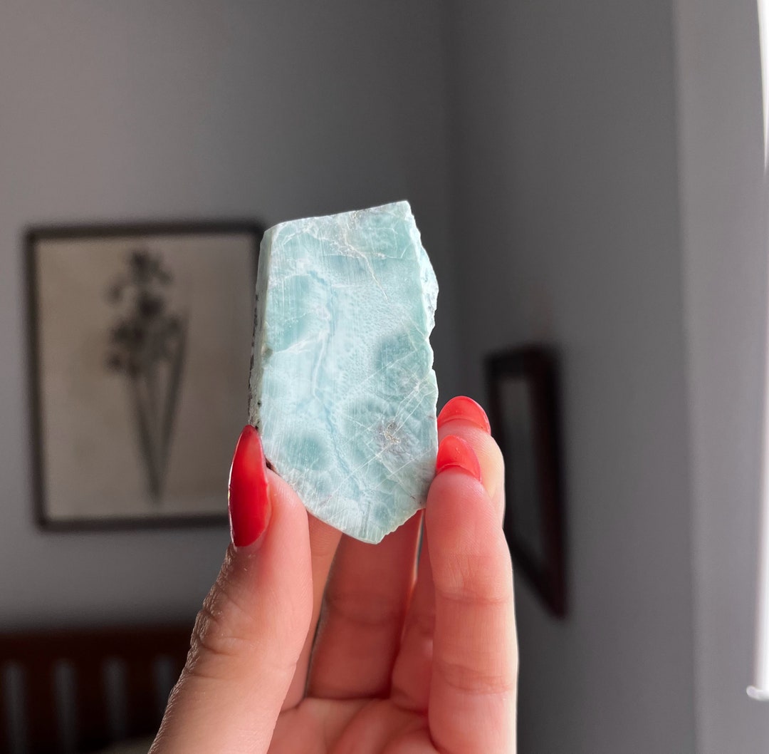 Semi-polished Larimar Slabs / Larimar Stone From the Dominican Republic ...