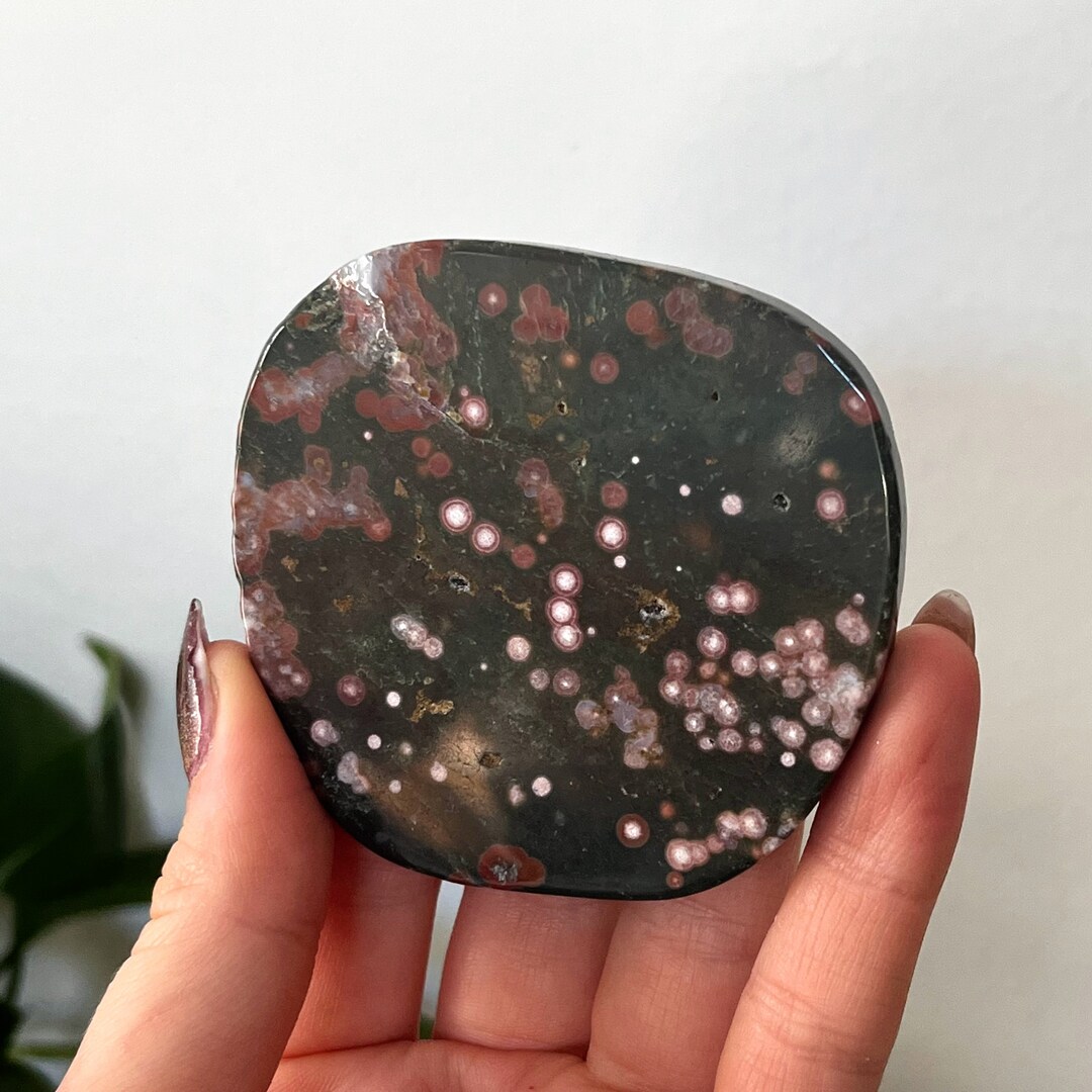 Mid Vein Ocean Jasper Slab / Small Orbicular Double Sided Ocean Jasper ...