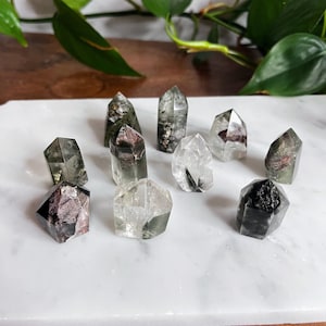 Unique Garden Quartz Tower / Lodolite Quartz Crystal / Scenic Phantom Quartz Crystal / Natural ...