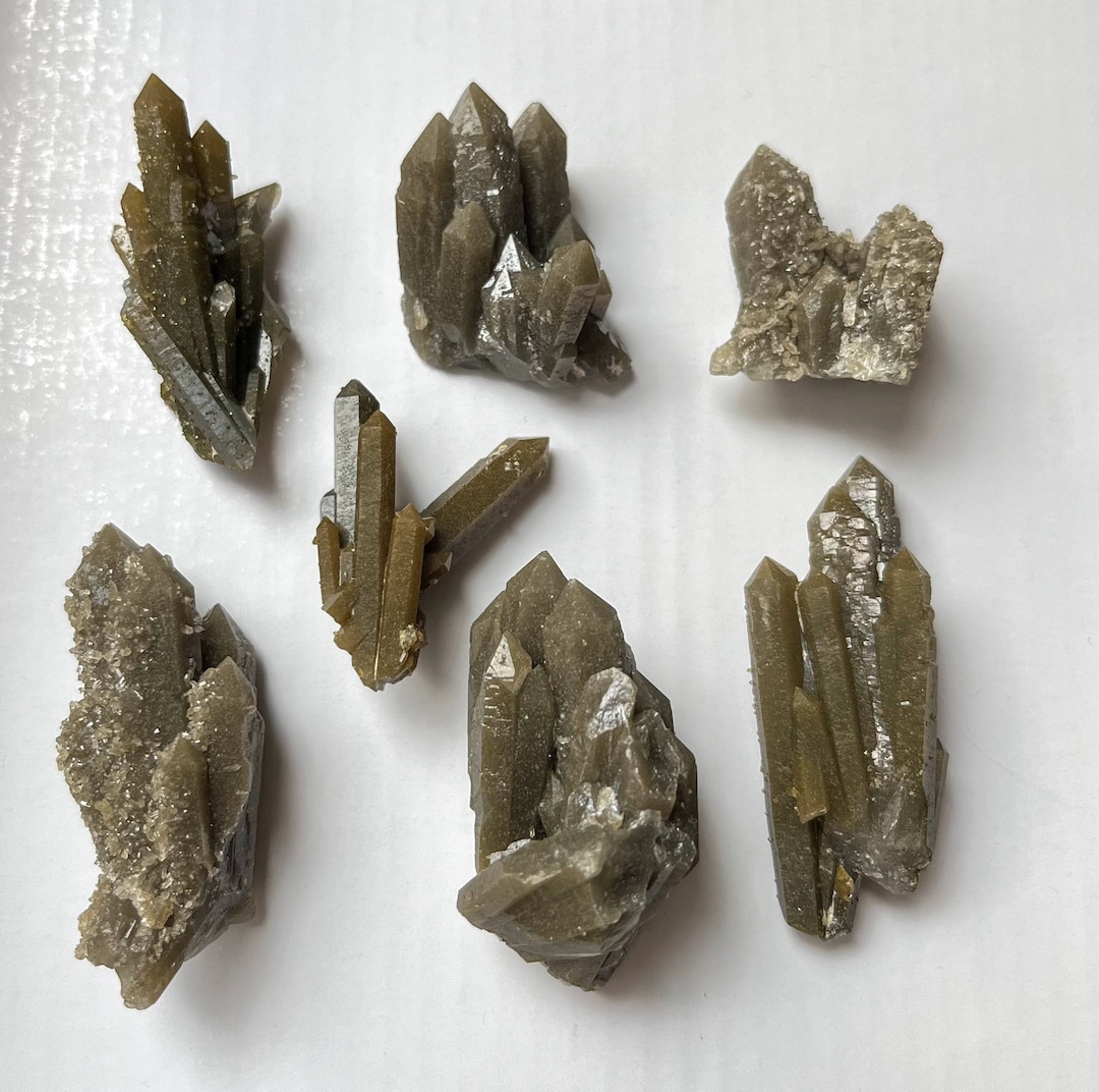 You Pick! Green Hedenbergite Included Prase Quartz Clusters From Inner ...