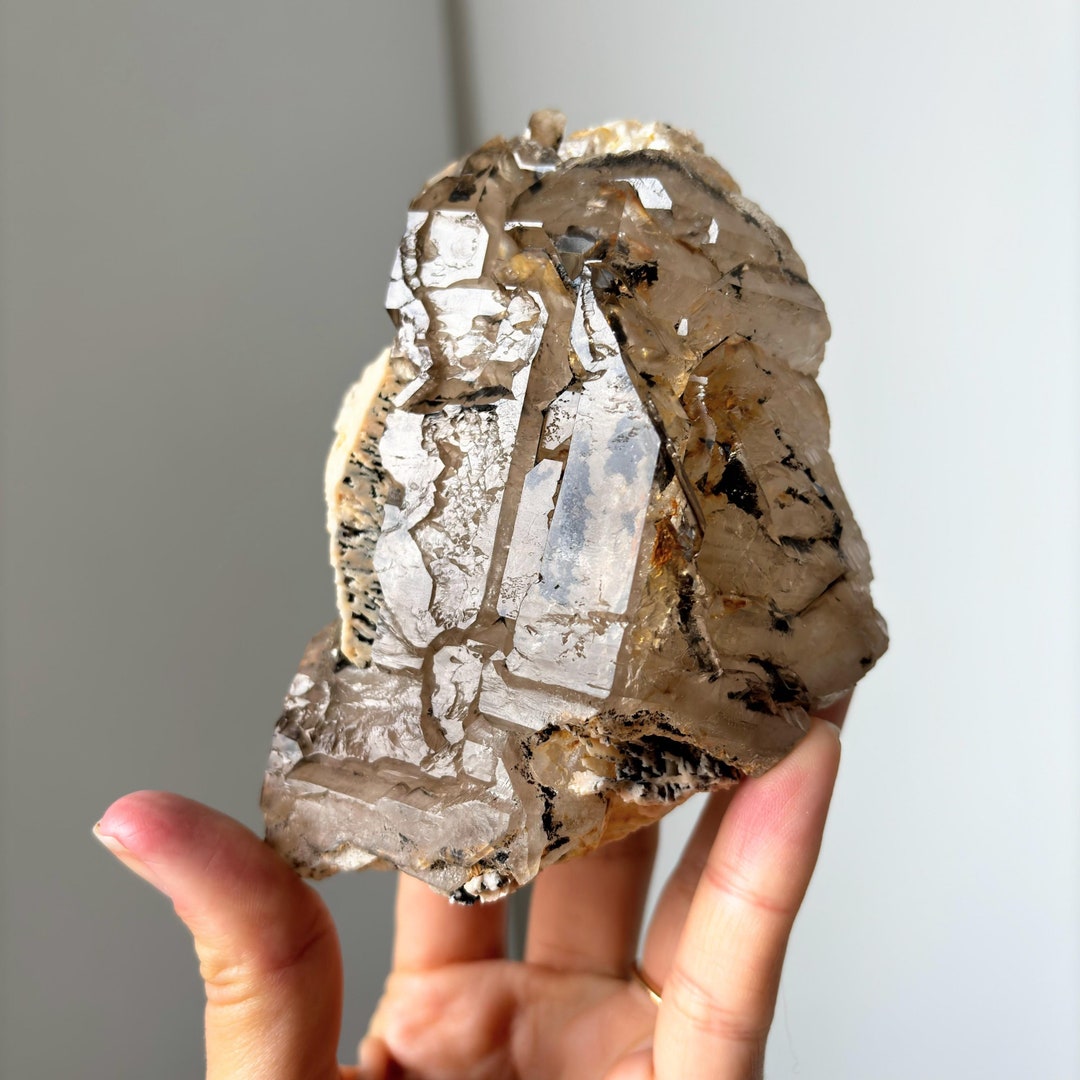Large Elestial Quartz With Feldspar / Smoky Quartz / Raw Cathedral ...