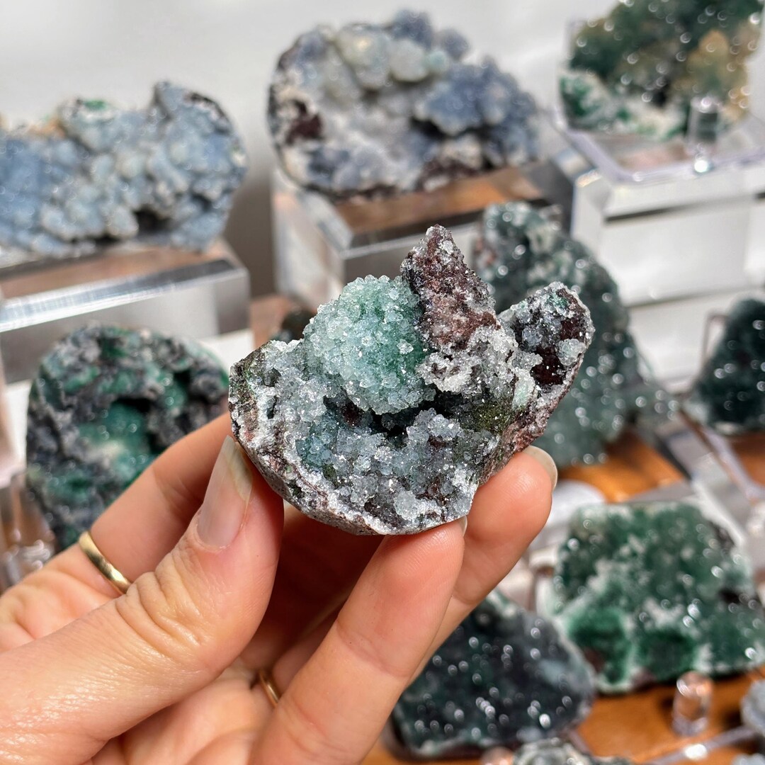 You Pick! Sparking Quartz Coated Malachite Specimen on Matrix From ...