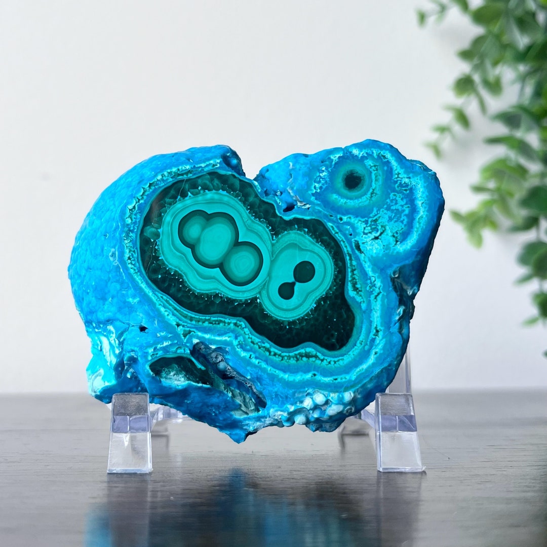 Double Sided Malachite Chrysocolla Slab / Bubbly Polished Malachite and ...