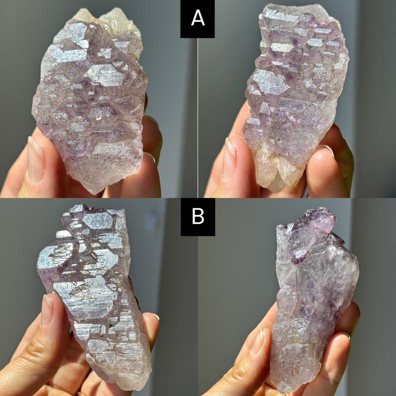 You Pick! Medium Elestial Amethyst With Hematite Inclusion Specimens ...