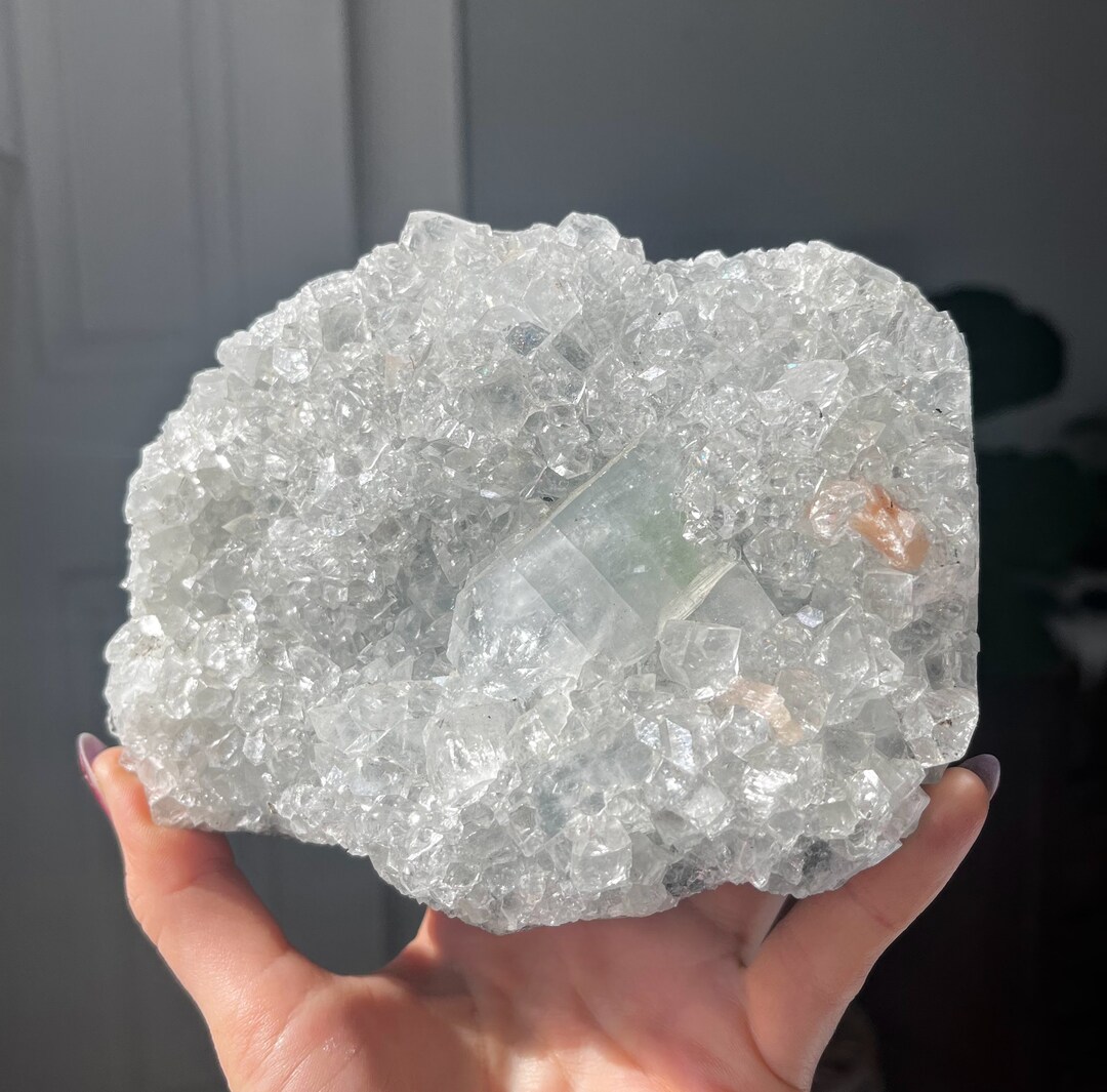 3 Lb Gemmy Diamond Apophyllite With Small Pink Stilbite / High - Etsy