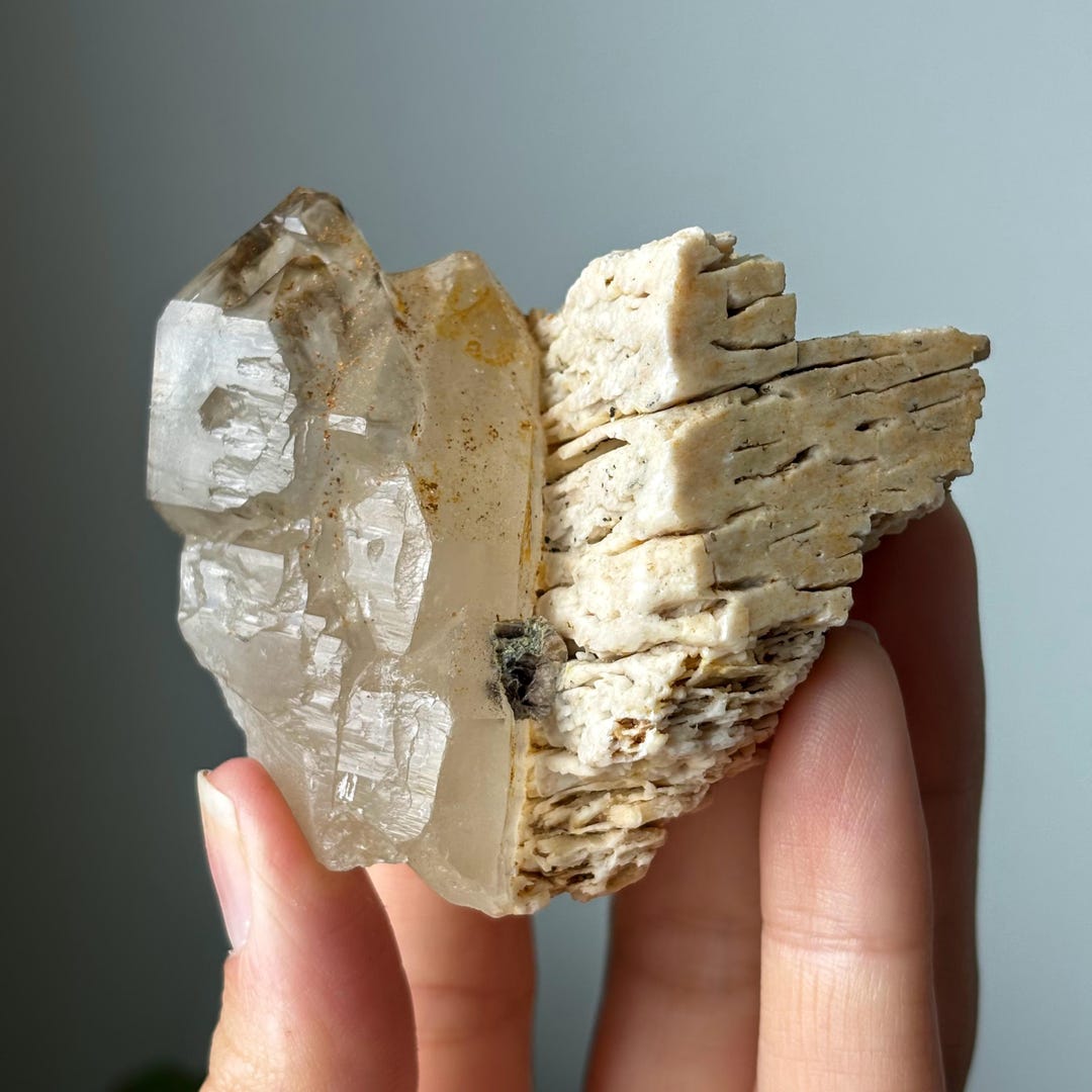 Small Elestial Quartz With Feldspar and Mica / Smoky Quartz / Raw ...