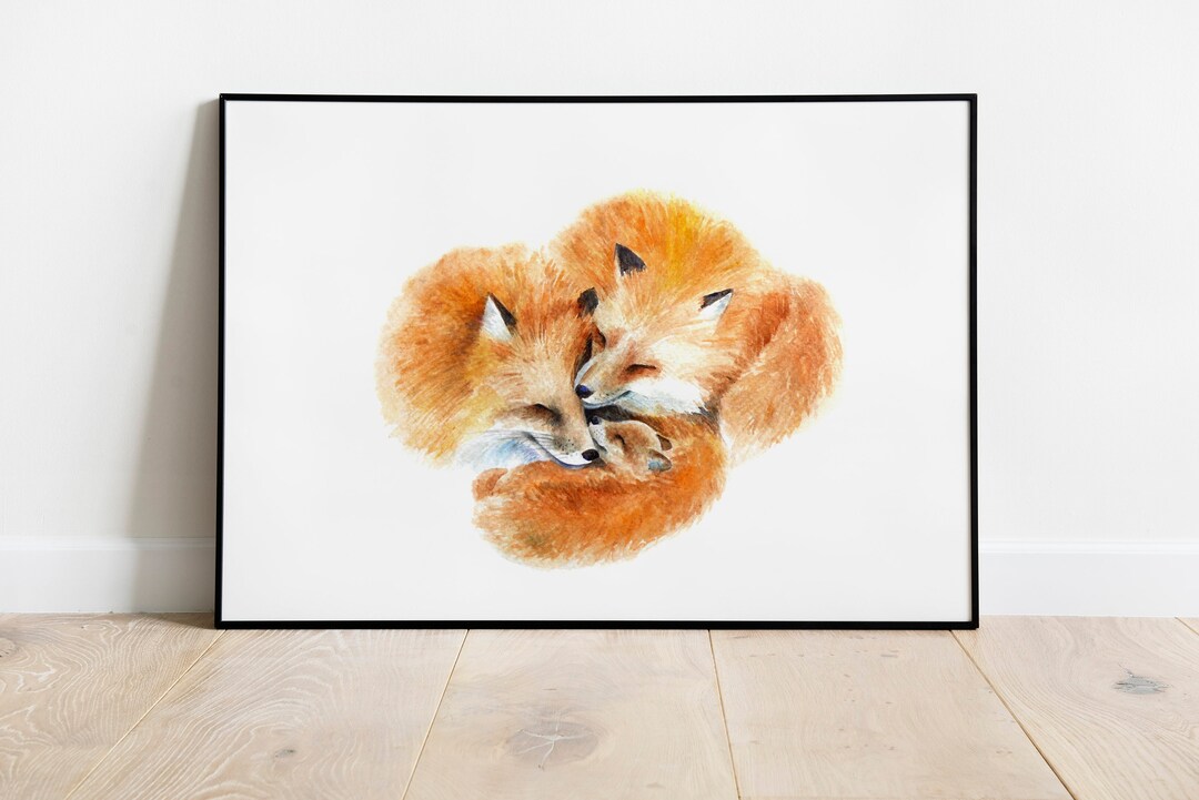 Fox Family Print Animal Family Art Fox Nursery Decor Fox Baby Shower ...