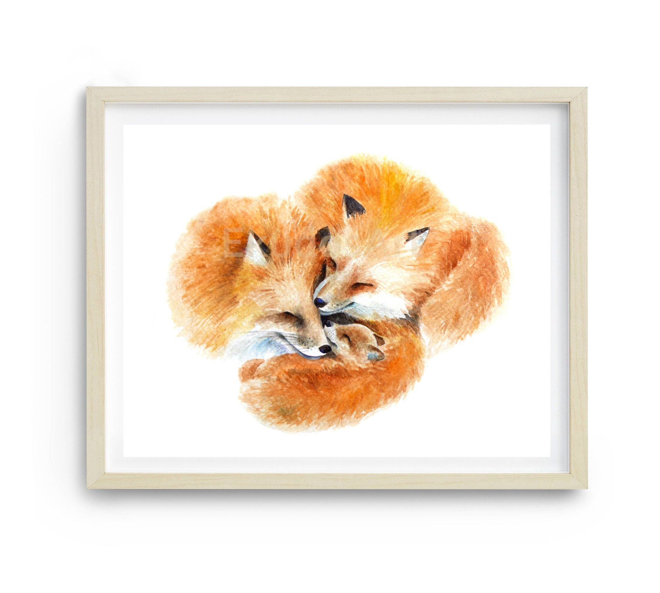 Fox Family Print Animal Family Art Fox Nursery Decor Fox Baby Shower ...