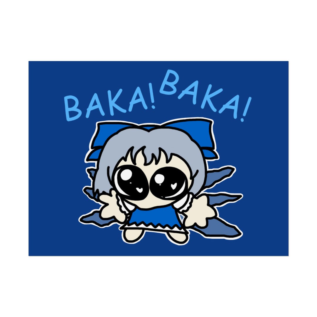 Touhou Cirno Baka Baka, Rolled Posters Japanese Anime, Gamer Room Decor ...