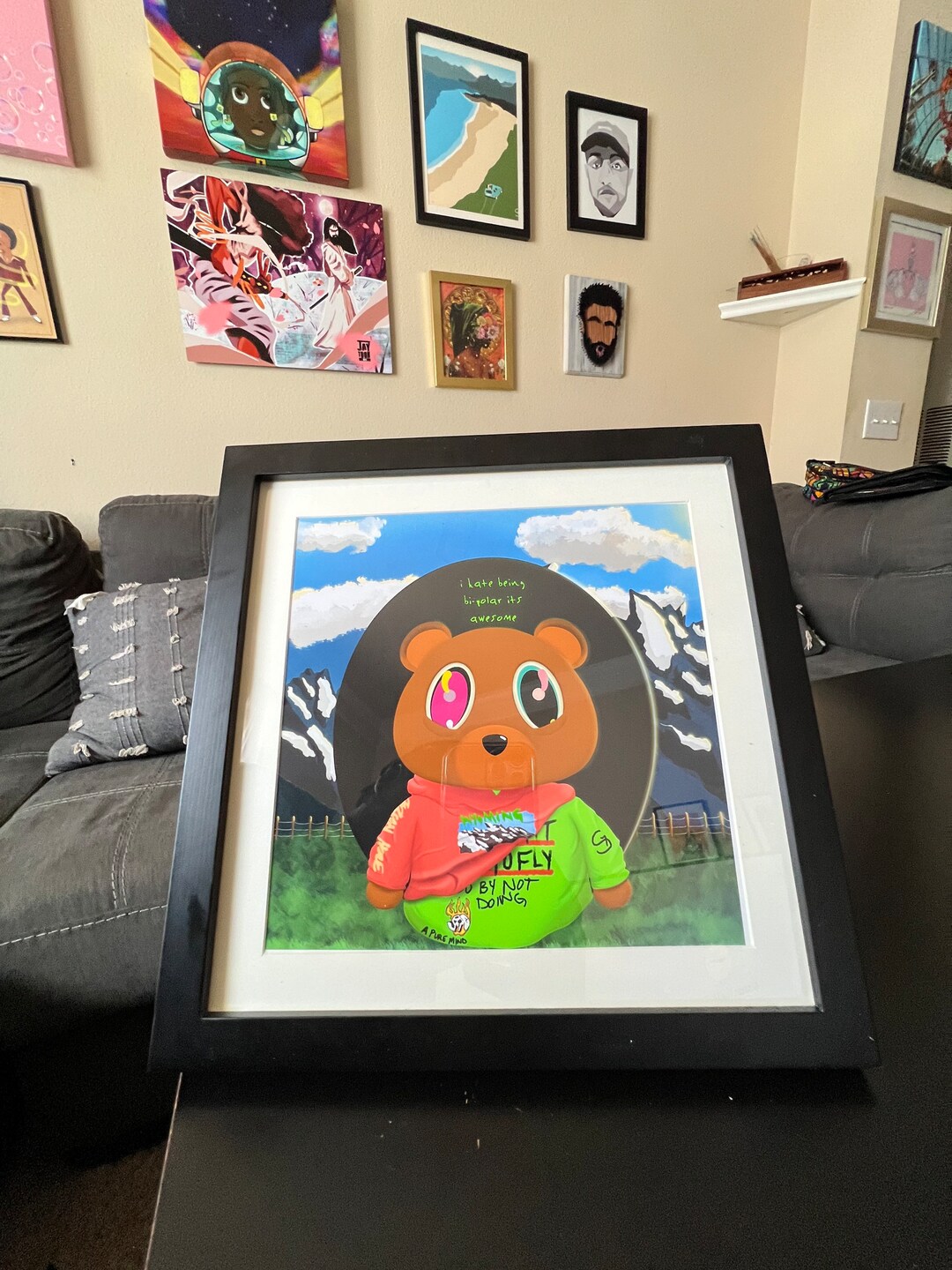 Kanye West YE (self Titled) YE Bear CUSTOM Art Print Dropout Bear ...