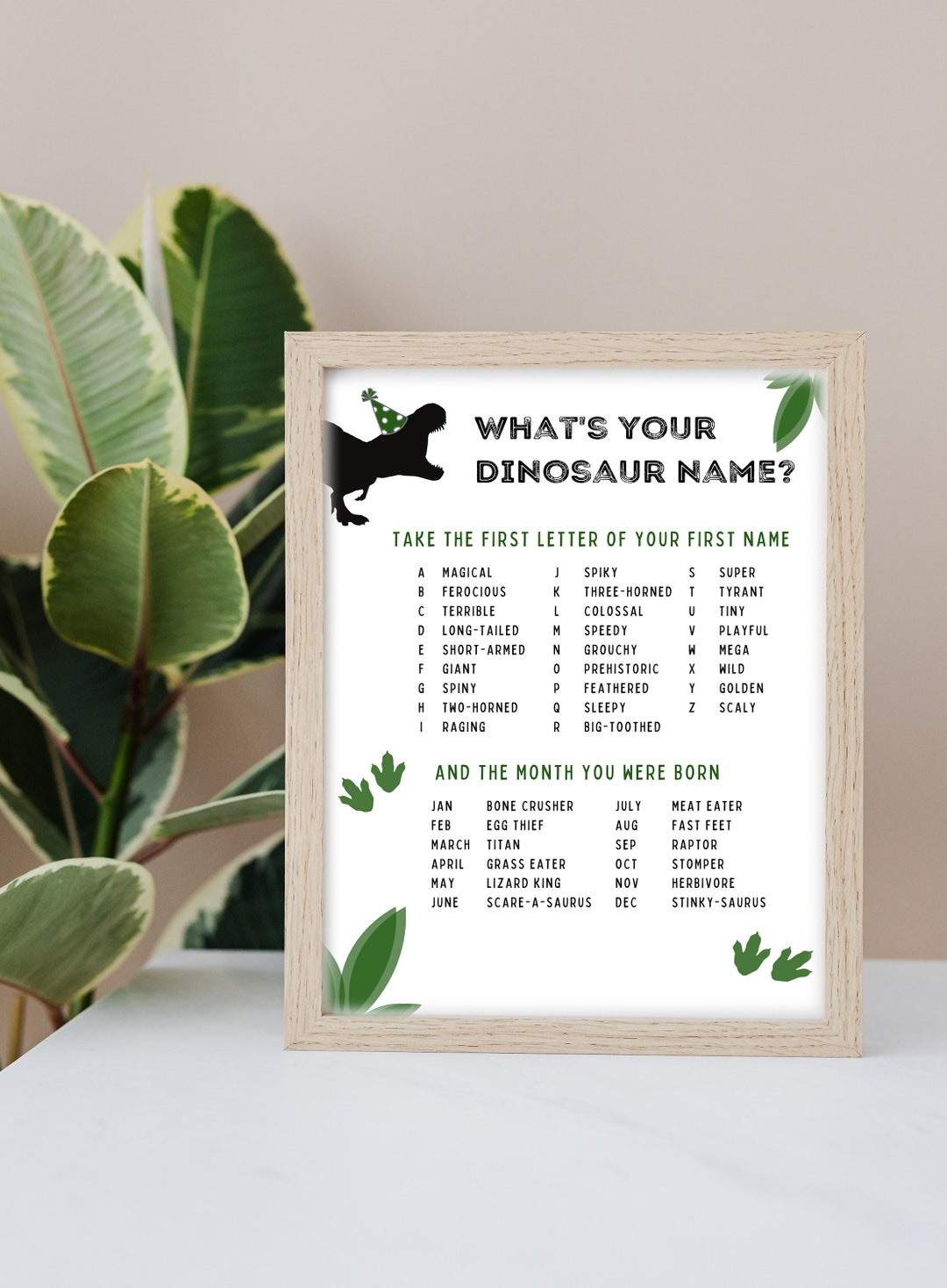 Dinosaur Name Game Digital Download - Etsy