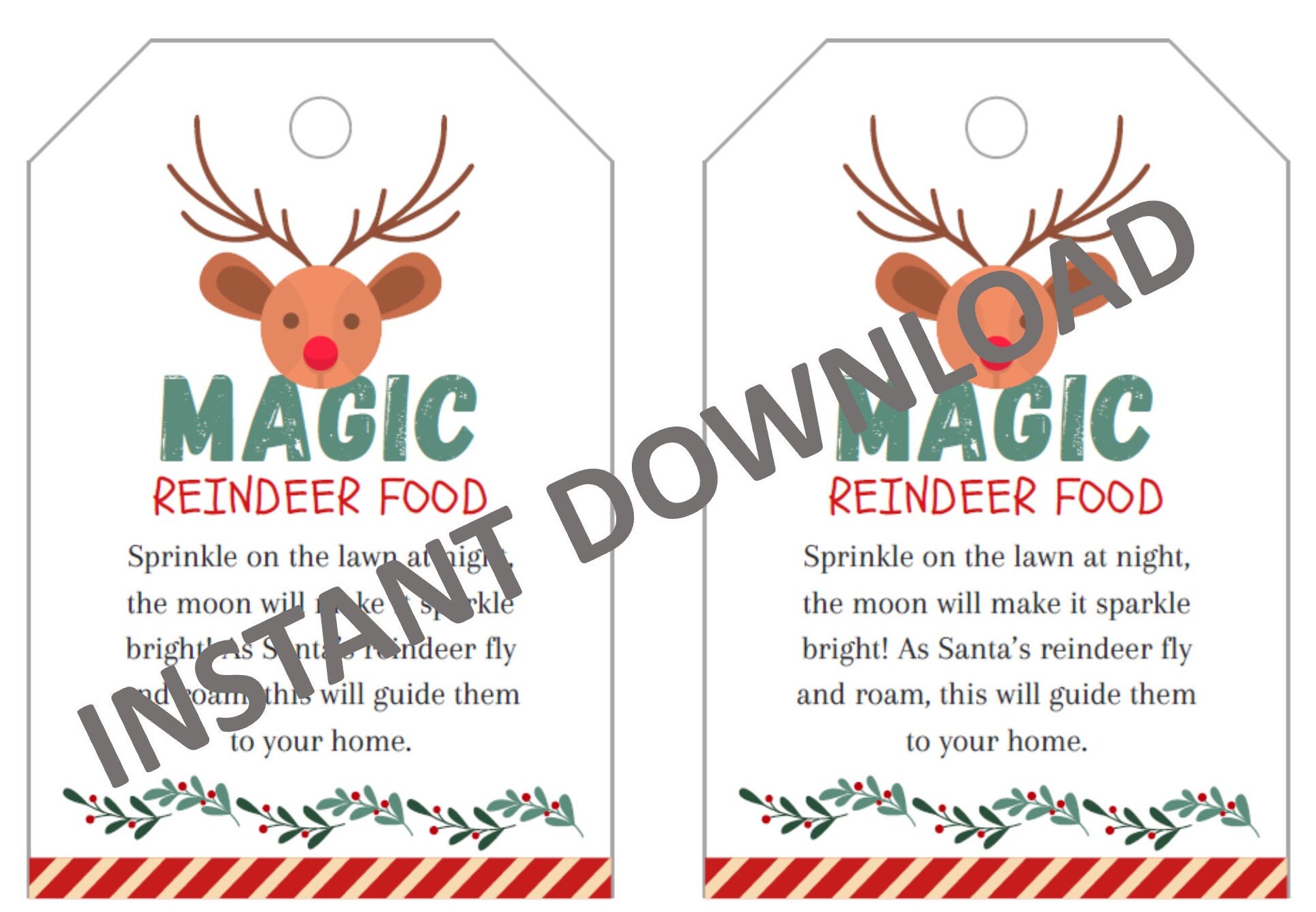 Magic Reindeer Food Tags (instant Download) - Etsy