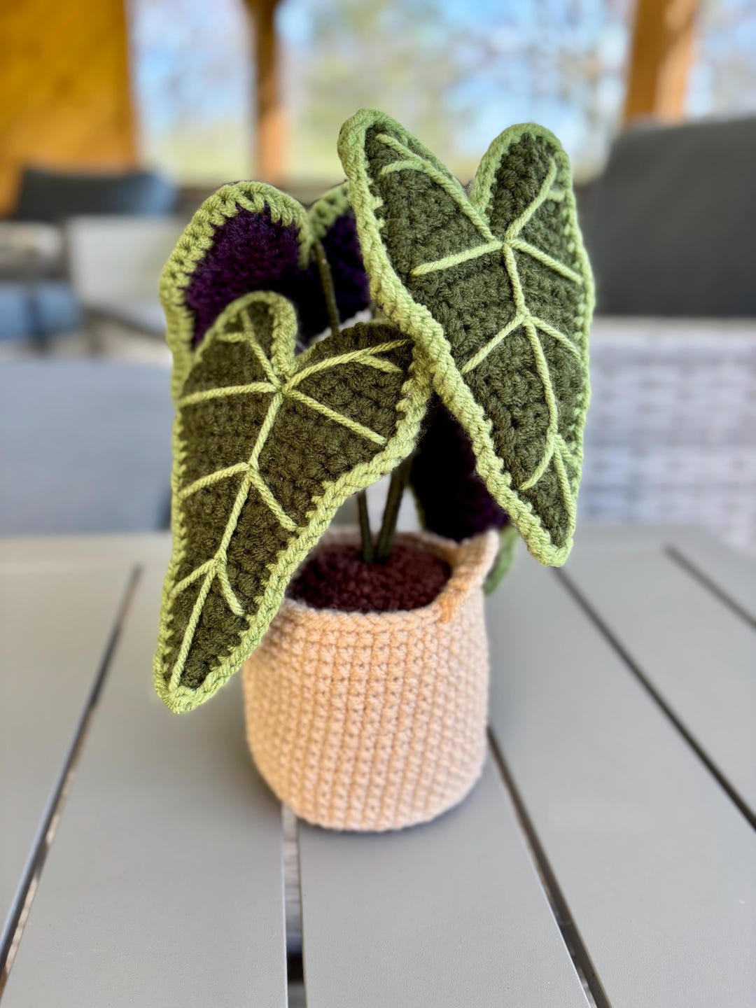 PATTERN: Alocasia Plant Crochet Pattern, Crochet Plants, Crochet Potted ...