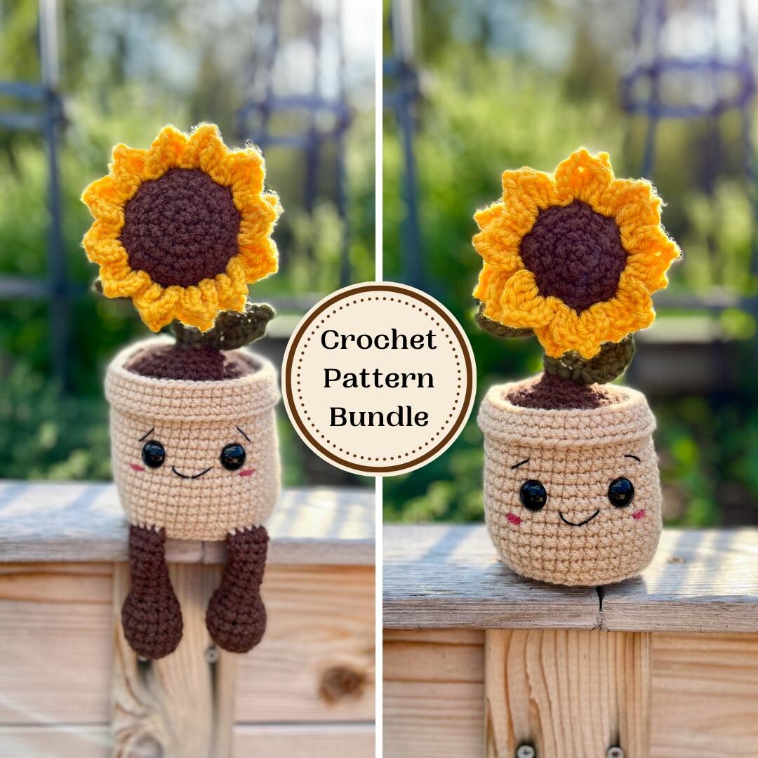 PATTERN: Sunflower Buddy Crochet Pattern Bundle, Mini Sunflower Buddy ...
