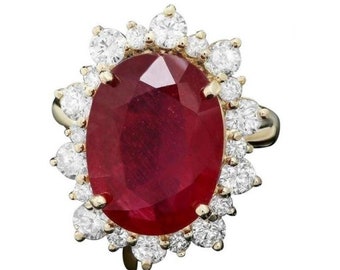 Ruby Solitaire Ring - Etsy