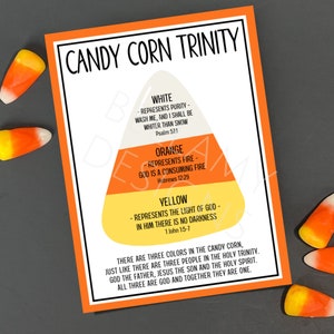 Candy Corn Trinity Tag, Christian Halloween Treat Tags, Treat Bag Tag ...