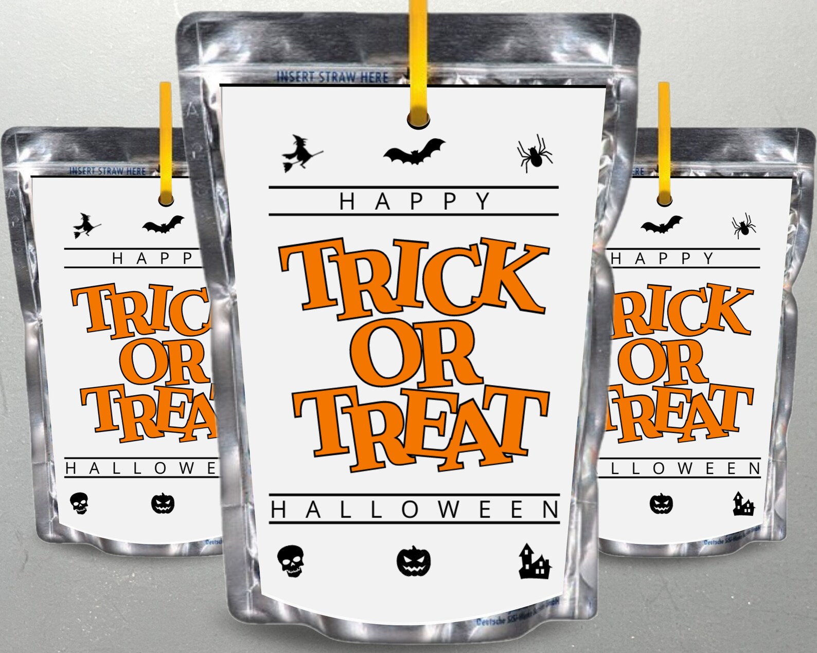 Halloween Juice Pouch Labels Wrappers Trick or Treat Party - Etsy