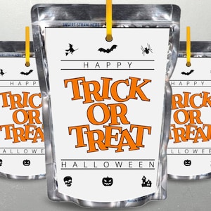Halloween Juice Pouch Labels Wrappers, Goodie Bag Party Favors ...
