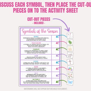 Easter Symbols & Christian Activity Sheet Printable, He is Risen Jesus ...