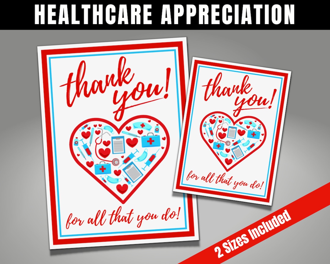 Healthcare Worker Staff Appreciation Gift Tags, Healthcare Thank You ...