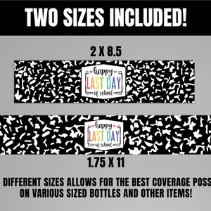 Happy Last Day of School Water Bottle Wrapper, End of School Year ...