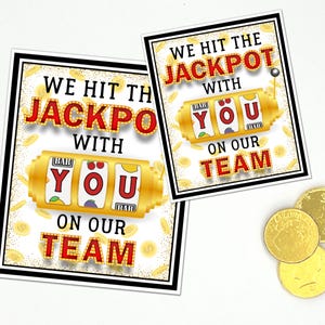 Hit the Jackpot Sports Team Gift Tags, Team Appreciation, Jackpot ...