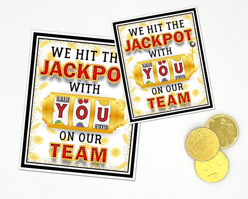 Hit the Jackpot Sports Team Gift Tags, Team Appreciation, Jackpot ...