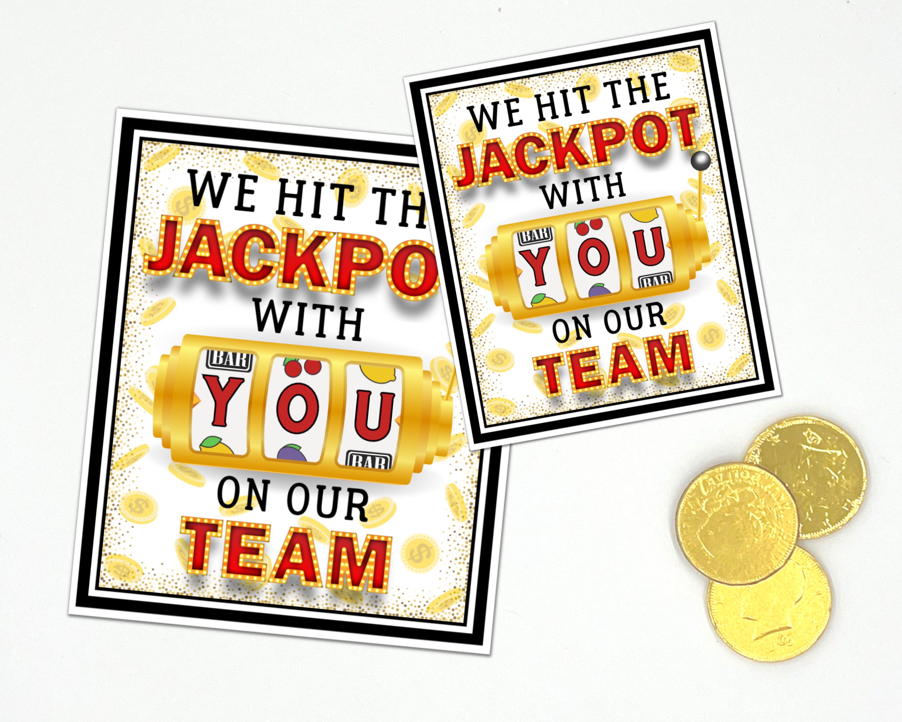 Hit the Jackpot Sports Team Gift Tags, Team Appreciation, Jackpot ...