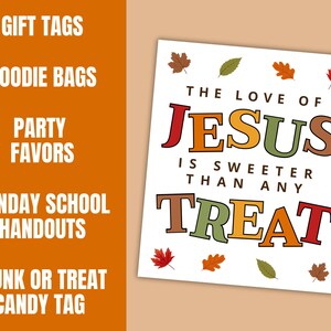 Fall Themed Christian Treat Bag Tag, Religious Autumn Goodie Bag Party ...