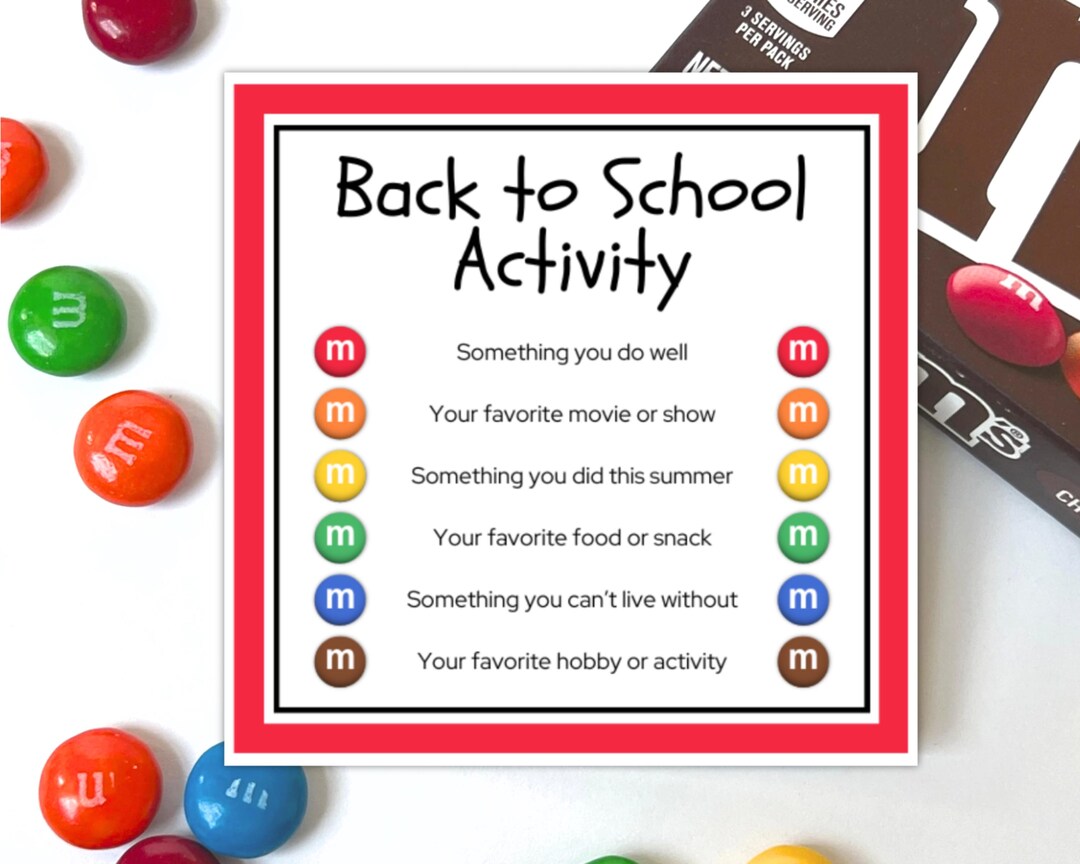 M&M Back to School Activity Game, First Day of School Classroom ...