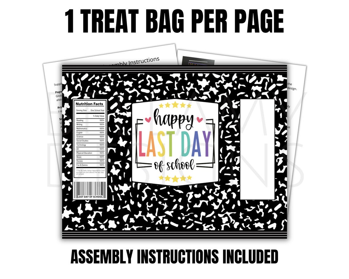 Happy Last Day of School Chip Bag, Last Day of School Printable, End of ...