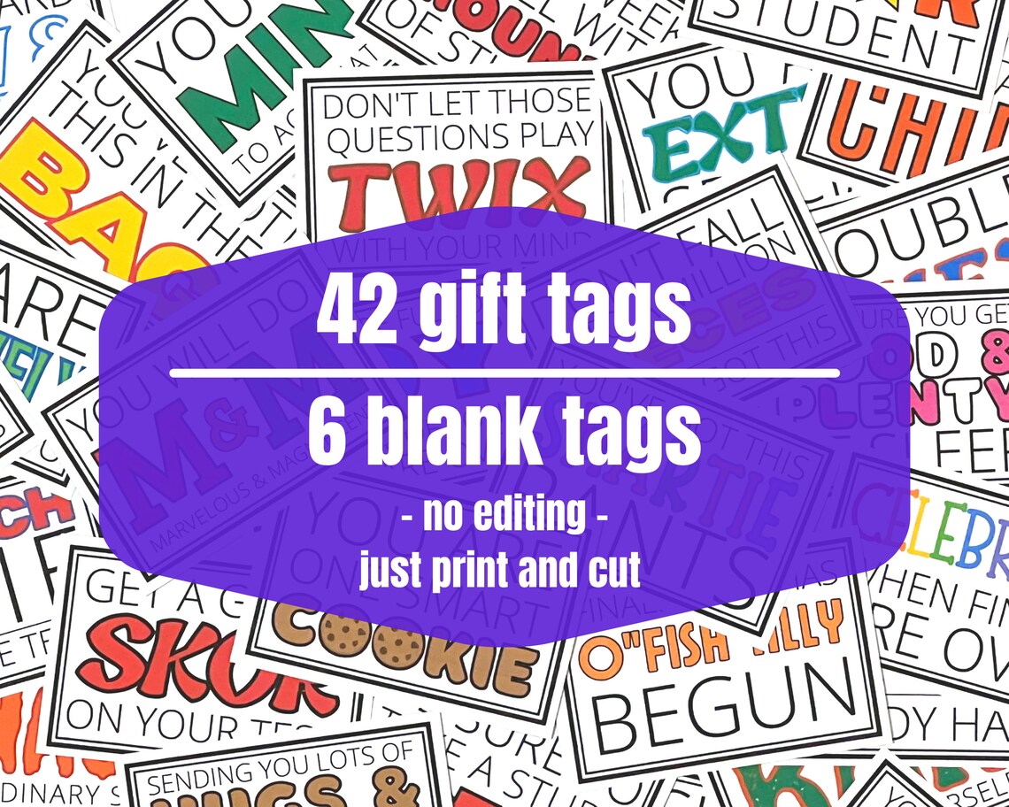 Finals Care Package Tags Printable Gift Tags for Students - Etsy