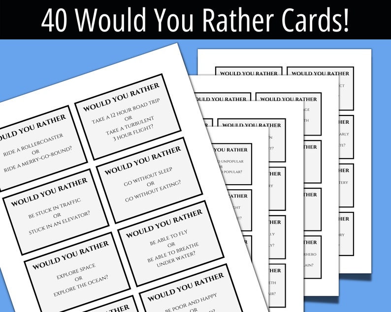 Would You Rather Cards Teambuilding Activity, Office Classroom or Team ...