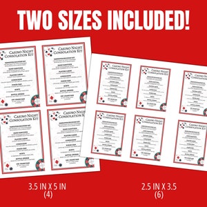 Casino Night Consolation Kit Gift Tags, Casino Party Favor, Girls Night ...