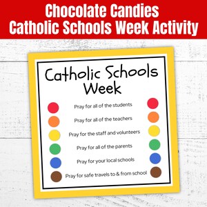 Catholic Schools Week Activity Gift Tags, Chocolate Candies Goodie Bag ...