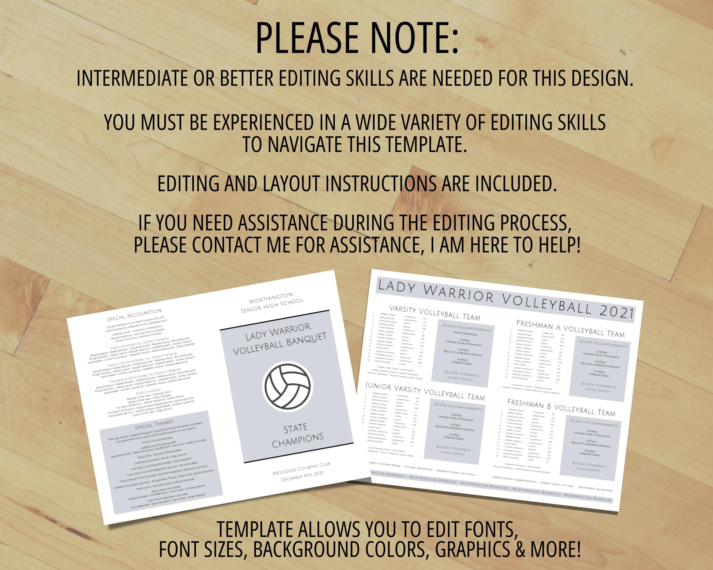 Bi-fold Program Template, Printable and Editable Folded Program ...